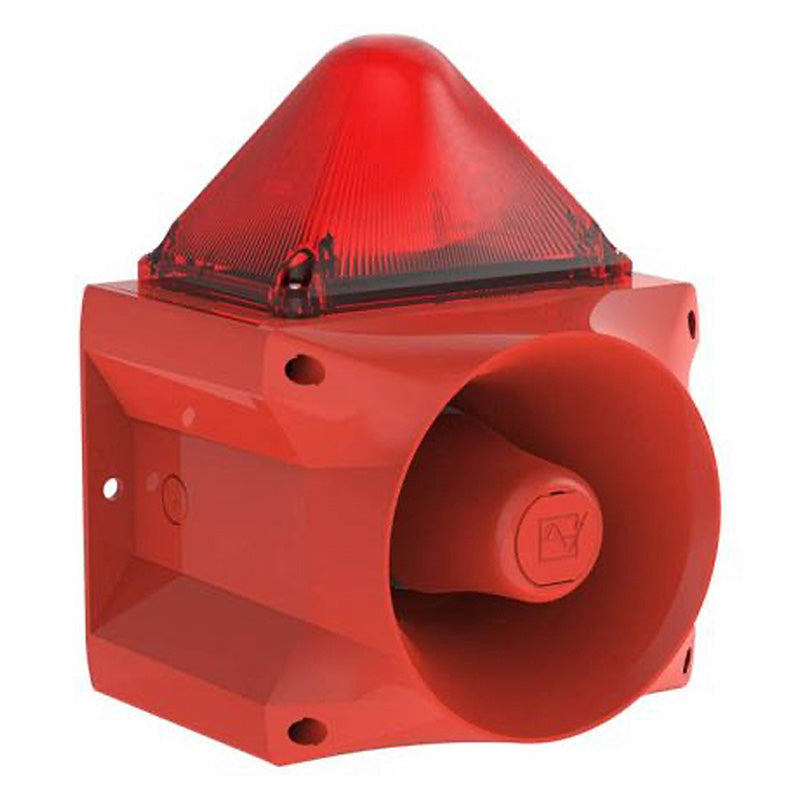 Flashing Light with Alarm, Red housing, Red lens – EV-Tronix